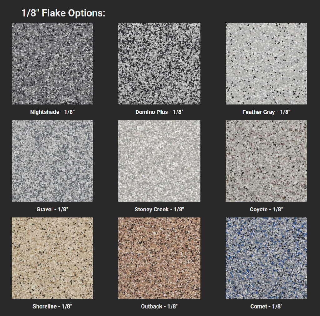 Coatary Epoxy Flakes for Garages, Airplane Hangers, & Floors